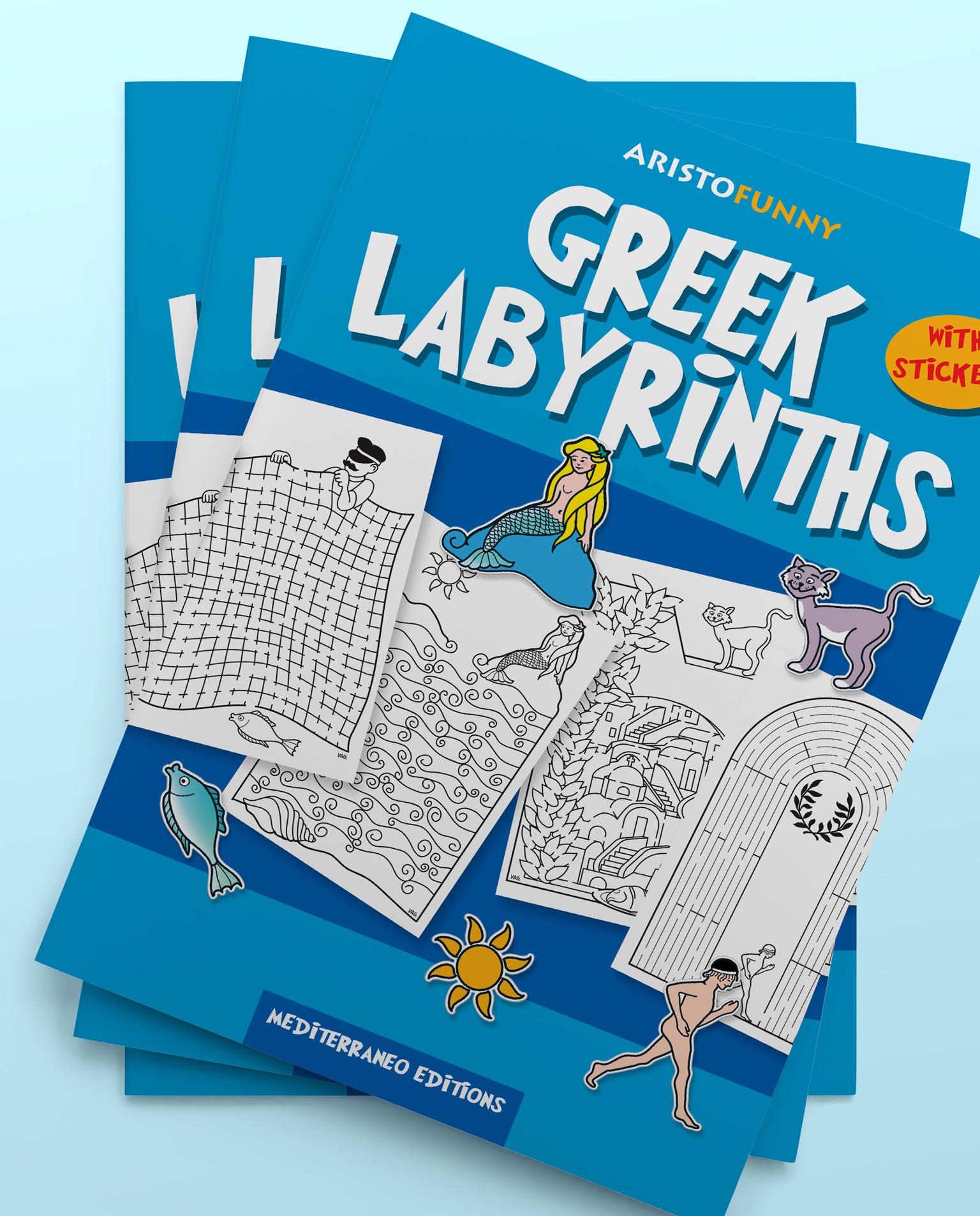 Kids activities book with Greek labyrinths | Mediterraneo