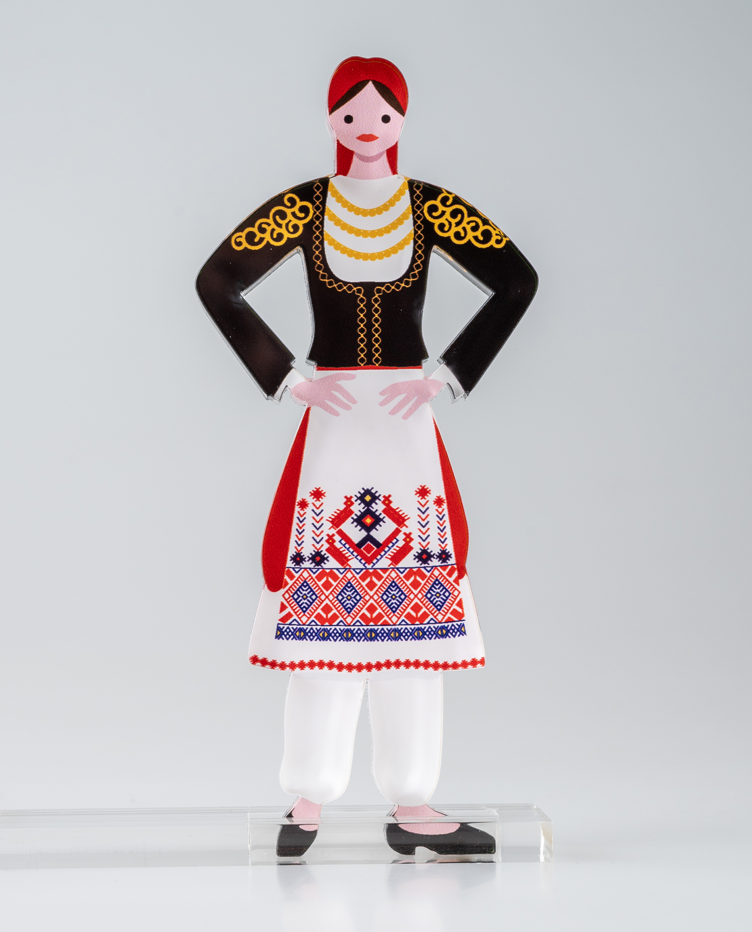 CRETAN LADY Large Acrylic Art Object | Mediterraneo Eshop