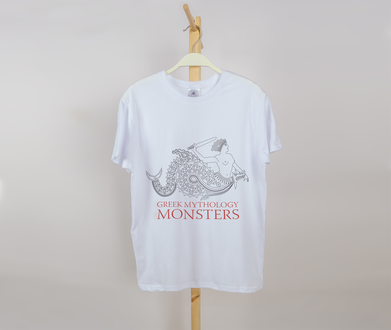 Men T-shirt with Greek monster Scylla print by Mediterraneo