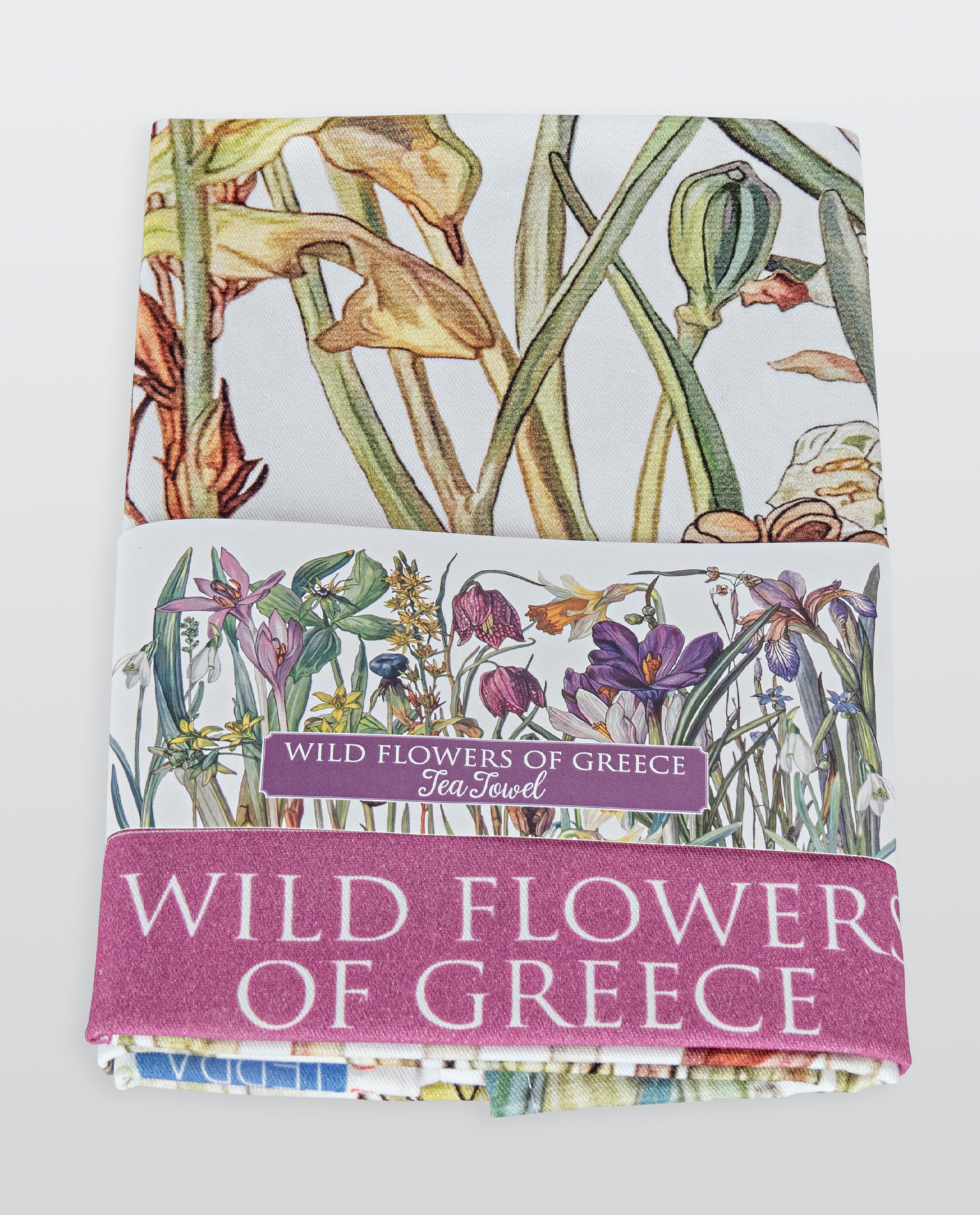 WILD FLOWERS OF GREECE Tea Towel | Mediterraneo Eshop
