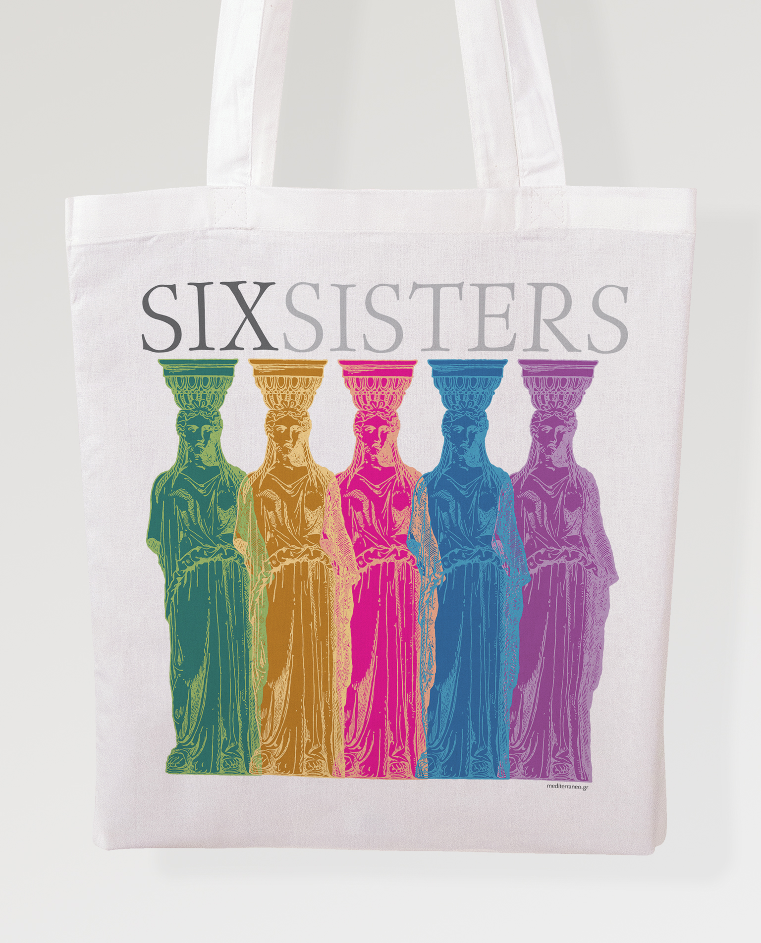 Cotton bag with Six Sisters print by Mediterraneo