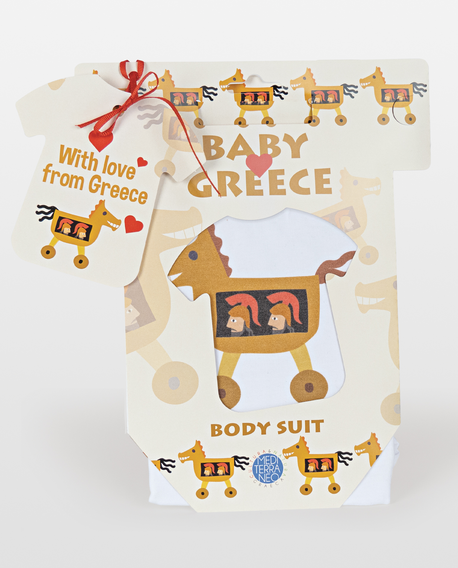 ODYSSEUS AND THE TROJAN HORSE Baby Suit | Mediterraneo Eshop