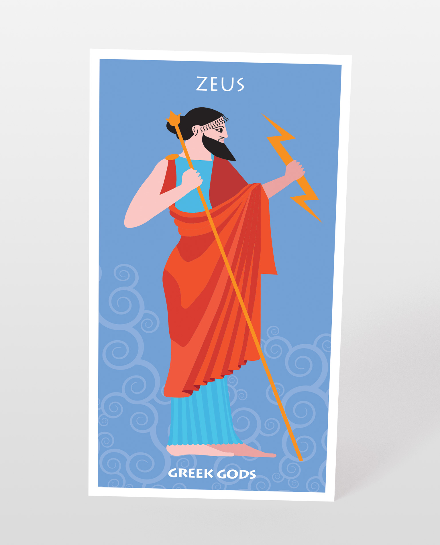 ZEUS Postcard Greek Gods | Mediterraneo Eshop