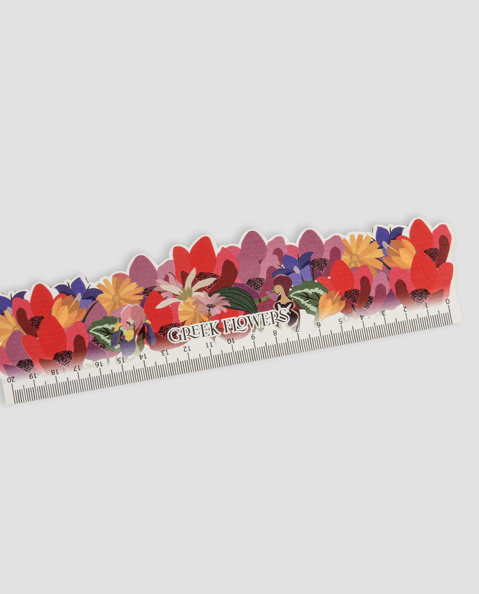 Greek Flowers wooden ruler | Mediterraneo Eshop